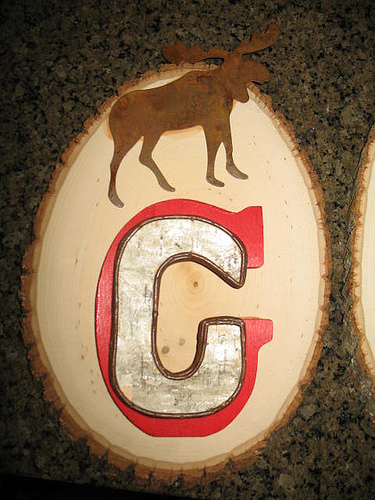 Moose themed wall letters for G's Great North Woods nursery - Beth Bryan