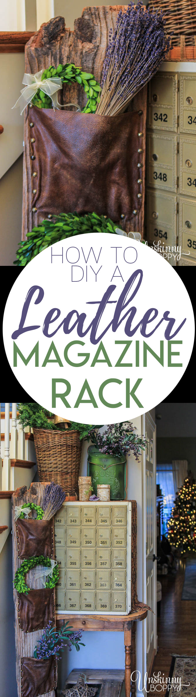 How to DIY a Rustic Leather Magazine Rack - Beth Bryan
